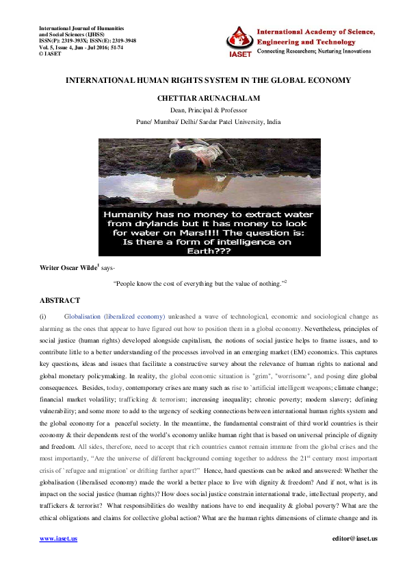 (PDF) INTERNATIONAL HUMAN RIGHTS SYSTEM IN THE GLOBAL ECONOMY