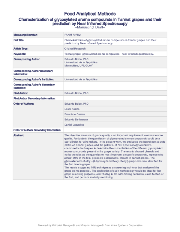 (PDF) Food Analytical Methods