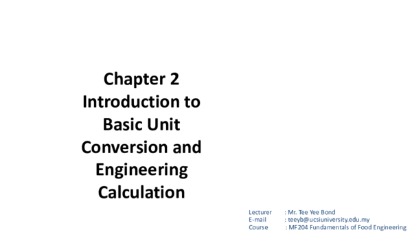 (PDF) Chapter 2 Introduction to Basic Unit Conversion and Engineering Calculation