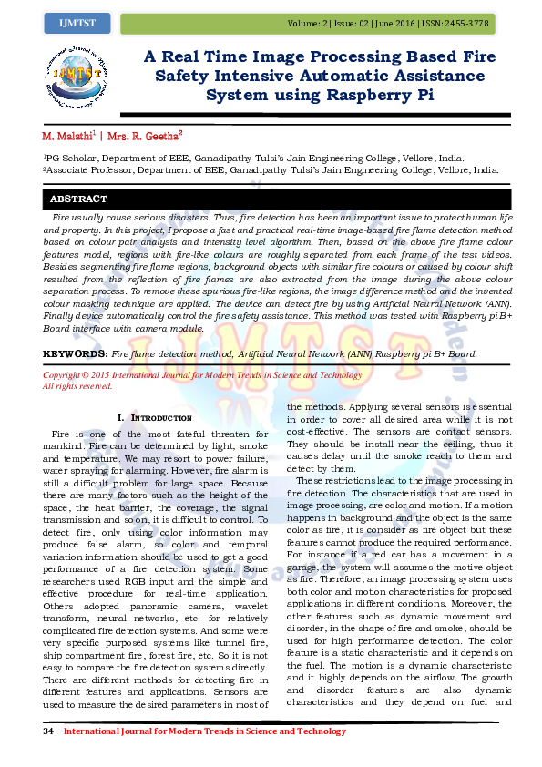 (PDF) A Real Time Image Processing Based Fire Safety Intensive Automatic Assistance System using ...