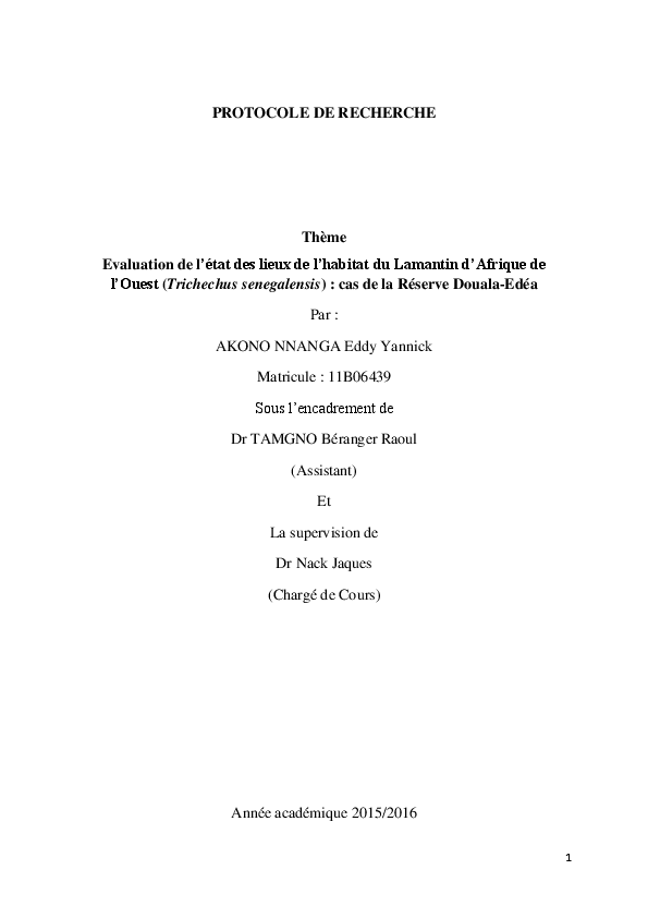 (PDF) PROTOCOLE DE RECHERCHE