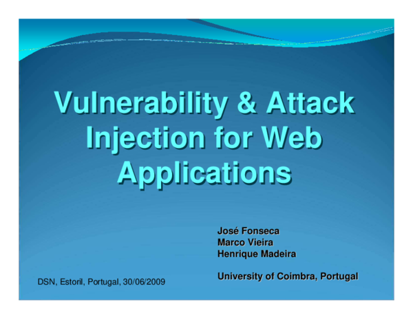 Pdf Vulnerability And Attack Injection For Web Applications