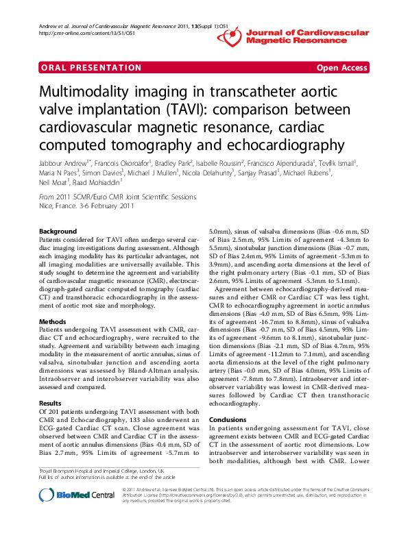 (PDF) Multimodality Imaging in Transcatheter Aortic Valve Implantation ...