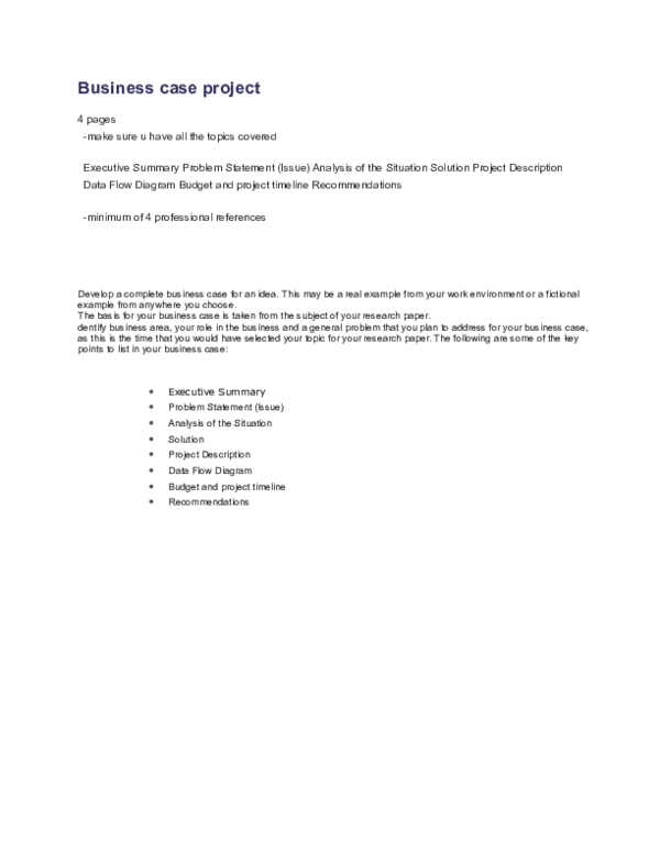 (DOC) Business case project