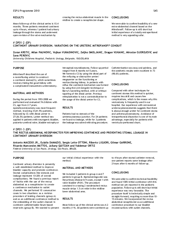 (PDF) Continent urinary diversion. Variations on the Ureteric ...