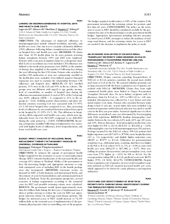 (PDF) PUK2 LINKING CNI REGIMEN ADHERENCE TO HOSPITAL DAYS AND HEALTH ...