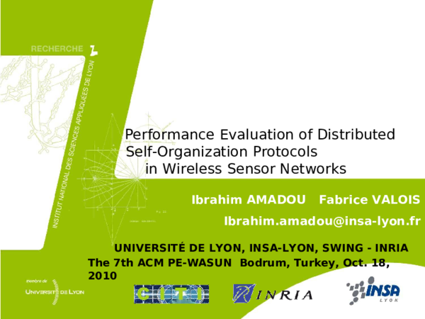 (PDF) Performance evaluation of distributed self-organization protocols in wireless sensor networks