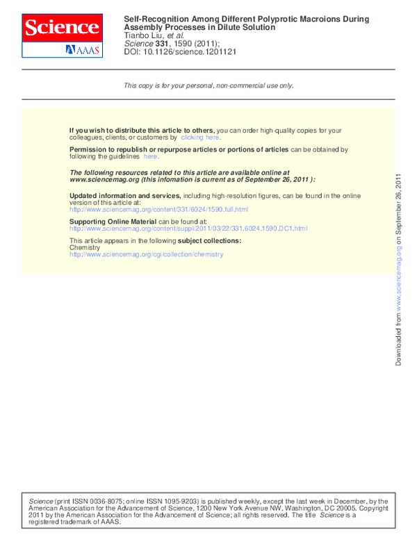 (PDF) Self-Recognition Among Different Polyprotic Macroions During Assembly Processes in Dilute ...
