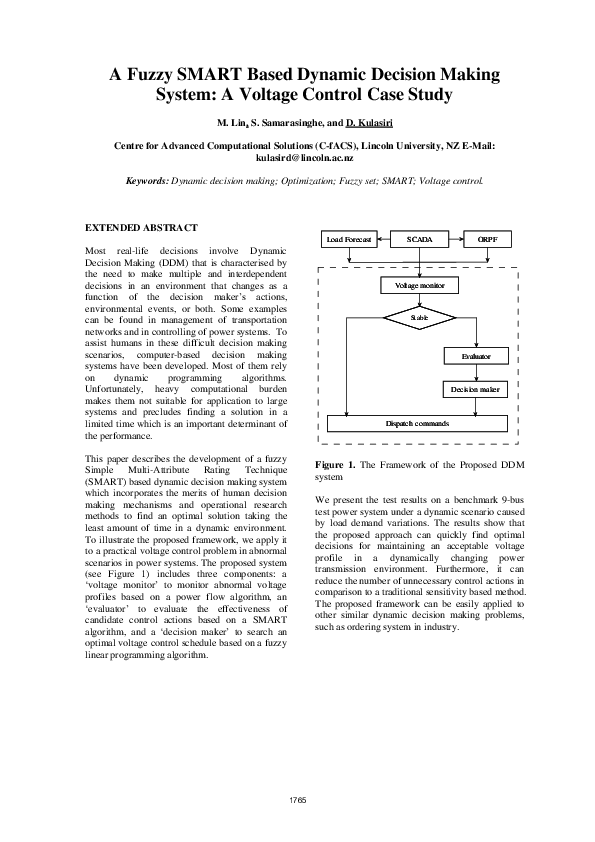(PDF) A Fuzzy SMART Based Dynamic Decision Making System: A Voltage ...