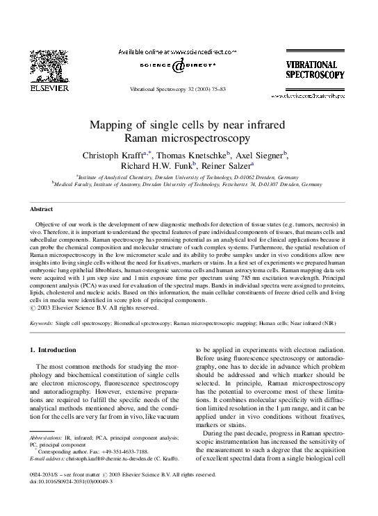 (PDF) Mapping of single cells by near infrared Raman microspectroscopy