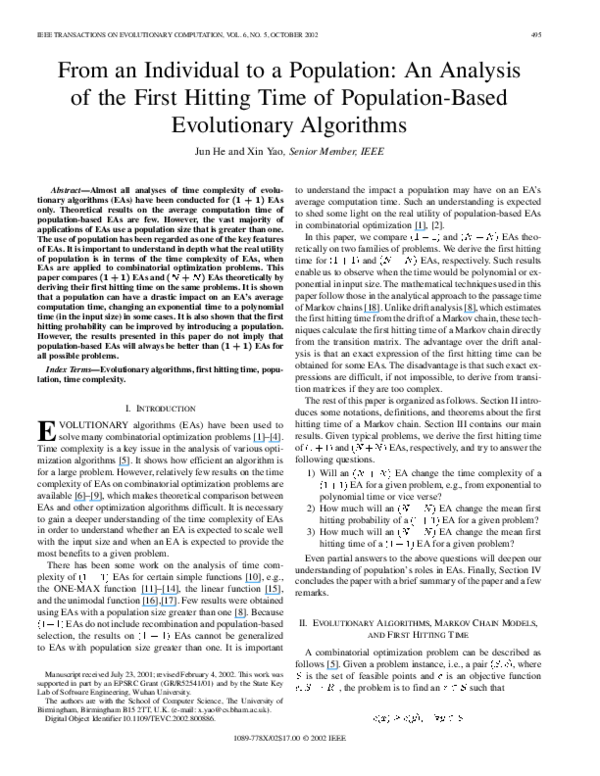 (PDF) From an individual to a population: an analysis of the first ...