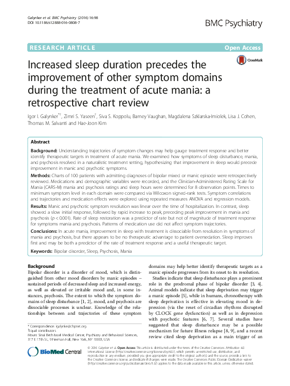 (PDF) Increased sleep duration precedes the improvement of other ...