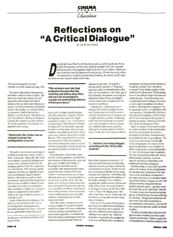 (PDF) Reclaiming Cultural Critique in Film Studies