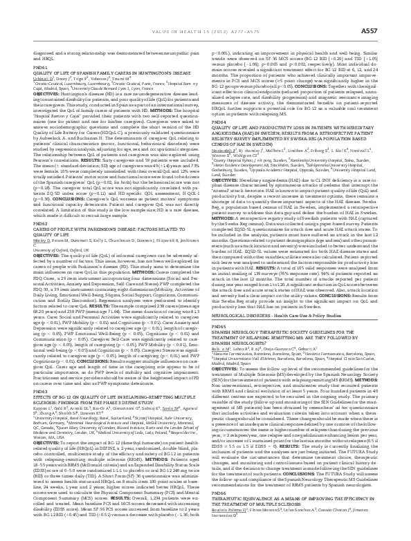 (PDF) PND65 Spanish Neurology Therapeutic Society Guidelines for the ...