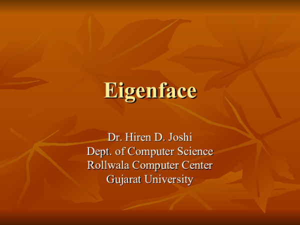 (PPT) Eigenface (1)