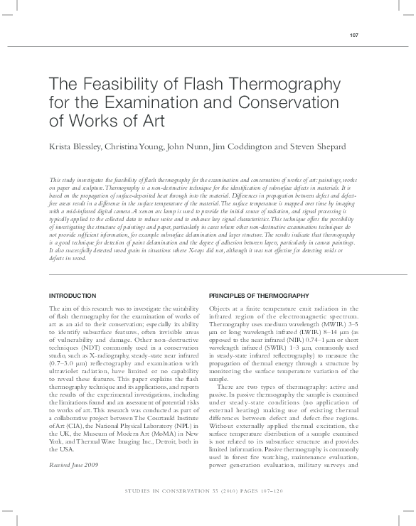 (PDF) The Feasibility of Flash Thermography for the Examination and ...
