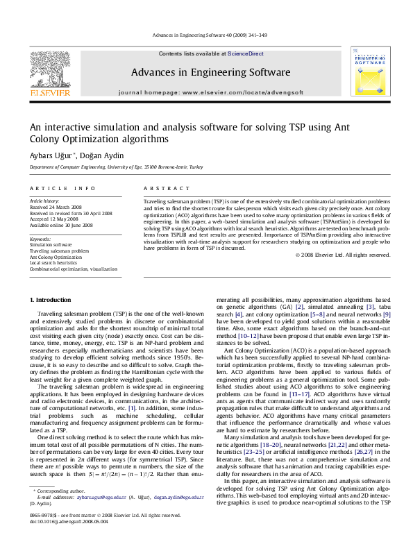 (PDF) An interactive simulation and analysis software for solving TSP ...