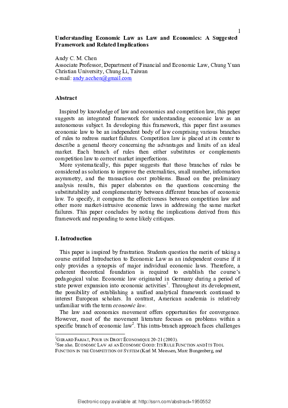 (PDF) Understanding Economic Law Using the Methodologies of Law and ...
