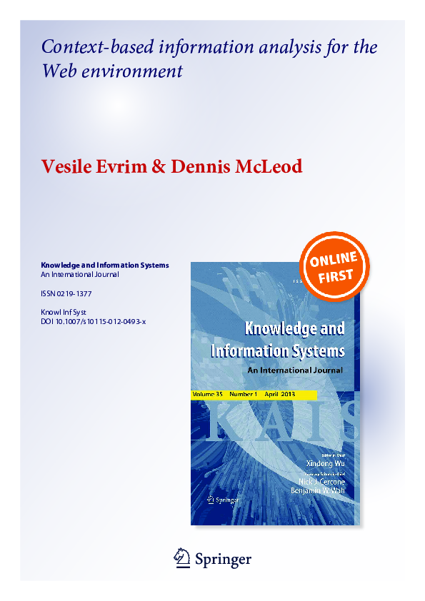 Pdf Context Based Information Analysis For The Web Environment