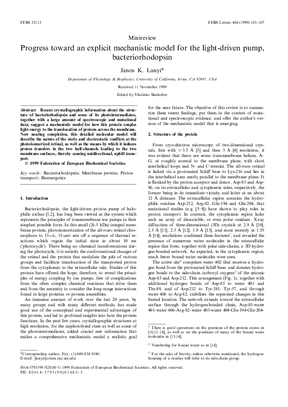 (PDF) Progress toward an explicit mechanistic model for the light ...