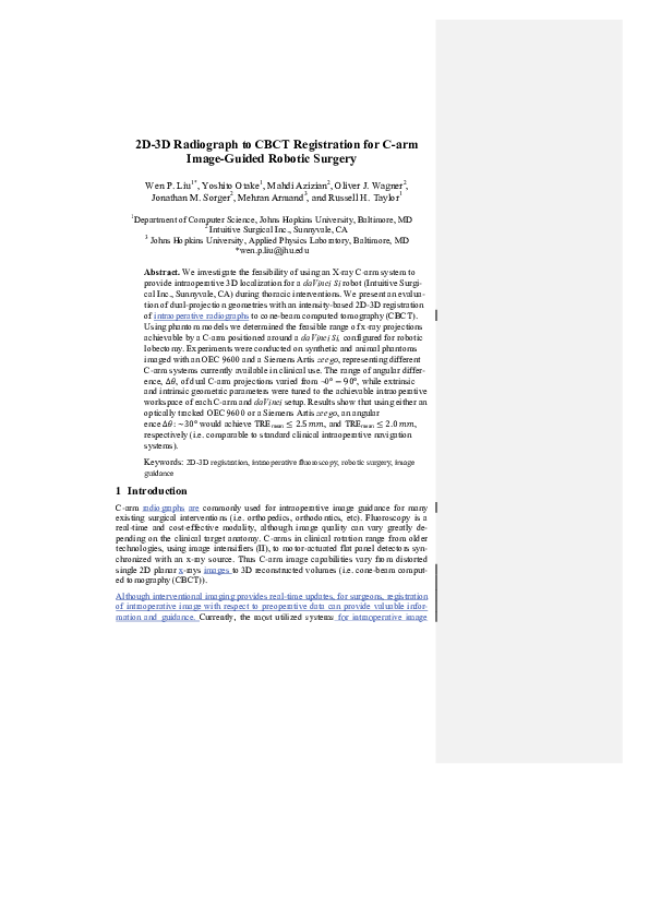 (PDF) 2D-3D radiograph to cone-beam computed tomography (CBCT ...