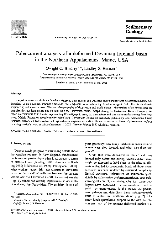 (PDF) Paleocurrent analysis of a deformed Devonian foreland basin in the Northern Appalachians ...