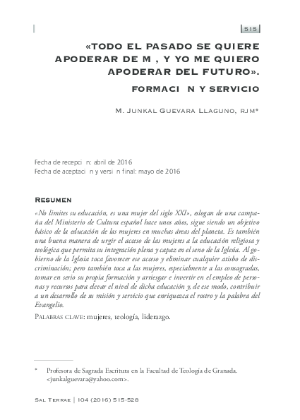 (PDF) TODO EL PASADO SE QUIERE APODERAR DE MÍ, Y YO ME QUIERO APODERAR ...