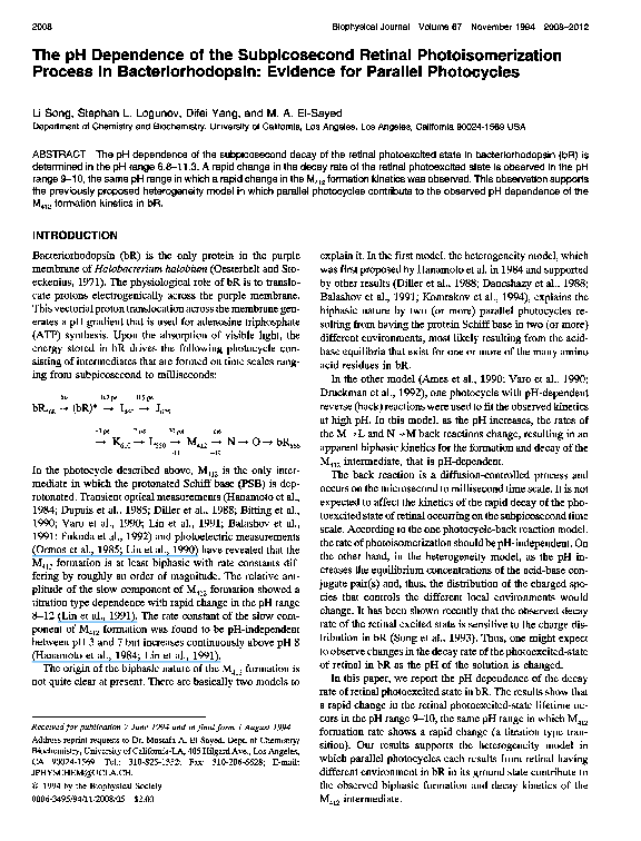 (PDF) Light-dependent trans to cis isomerization of the retinal in ...