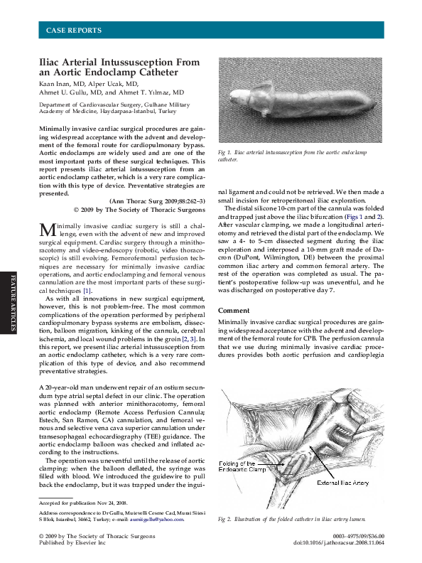(PDF) Iliac Arterial Intussusception From an Aortic Endoclamp Catheter
