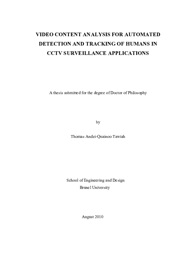 (PDF) Video content analysis for automated detection and tracking of ...