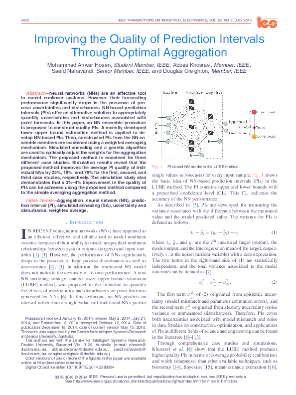 (PDF) Improving the Quality of Prediction Intervals through Optimal Aggregation | Saeid ...