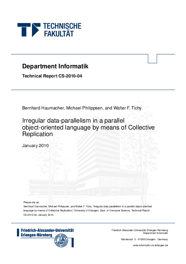 Pdf Irregular Data Parallelism In A Parallel Object Oriented Language