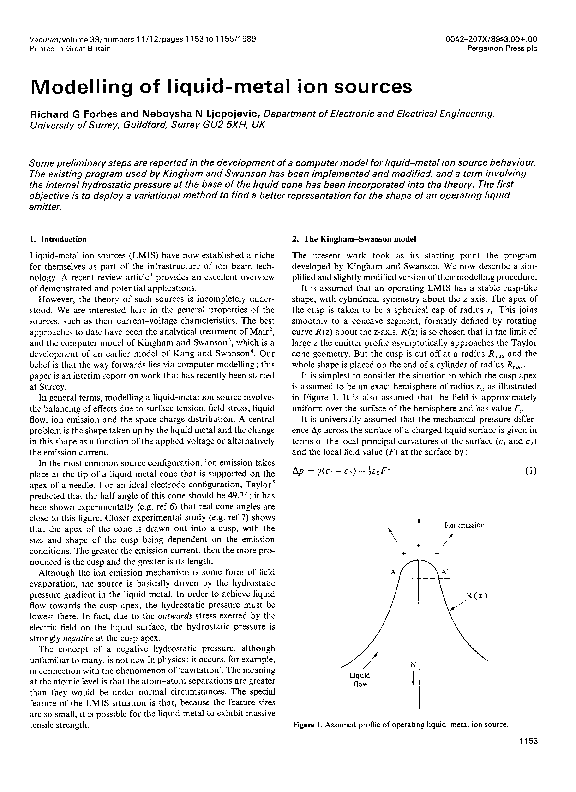 (PDF) Modelling of liquid-metal ion sources