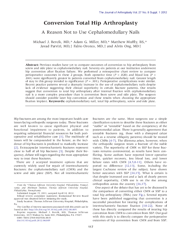 (PDF) Conversion Total Hip Arthroplasty