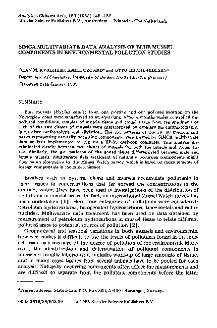 (PDF) SIMCA multivariate data analysis of blue mussel components in ...