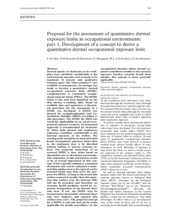 (PDF) Proposal for the assessment of quantitative dermal exposure ...