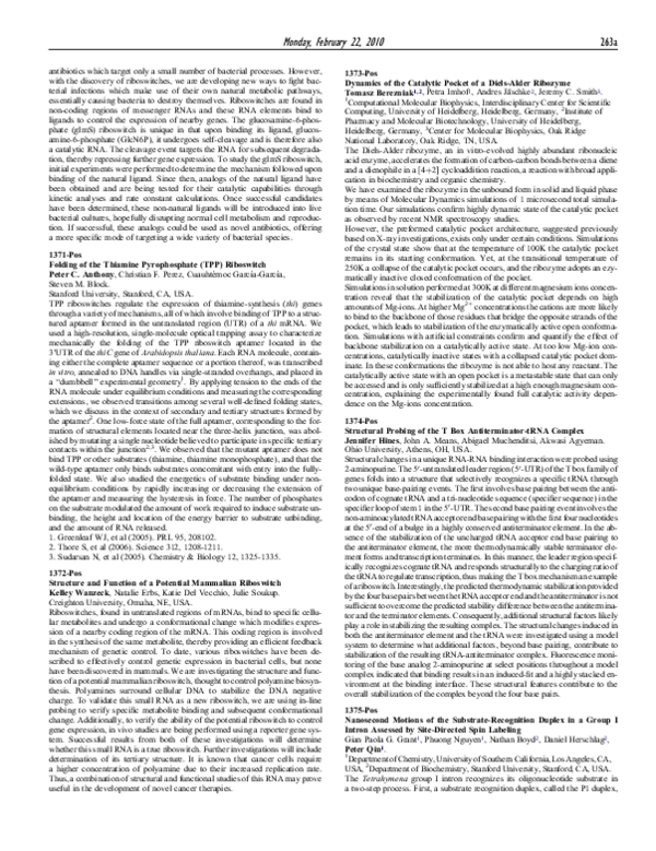 (PDF) Folding of the Thiamine Pyrophosphate (TPP) Riboswitch