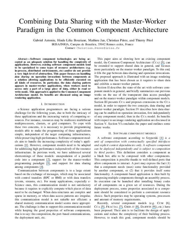 (PDF) Combining data sharing with the master-worker paradigm in the ...