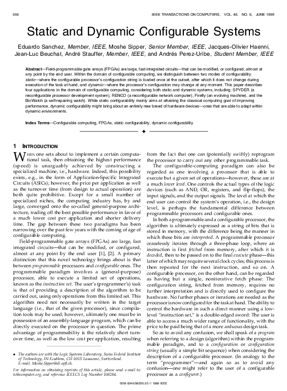 Pdf Static And Dynamic Configurable Systems