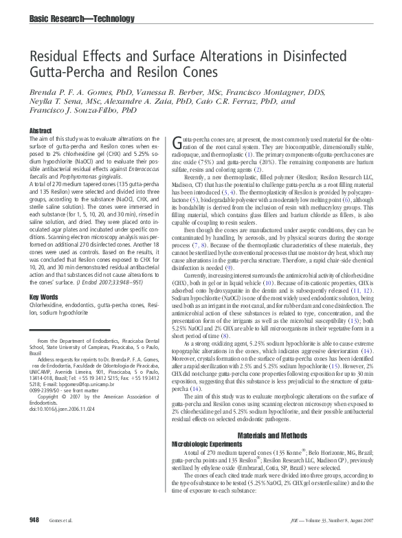 (PDF) Residual Effects and Surface Alterations in Disinfected Gutta ...
