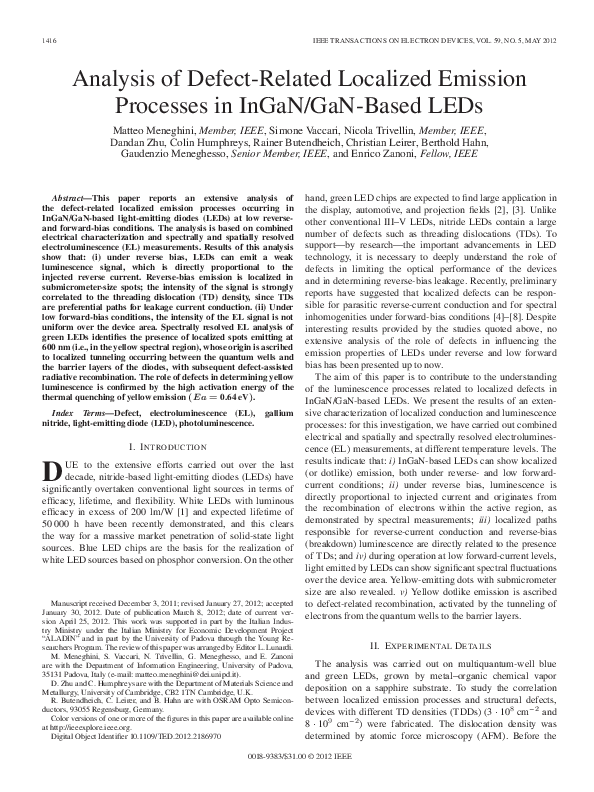 (PDF) Analysis of Defect-Related Localized Emission Processes in InGaN ...