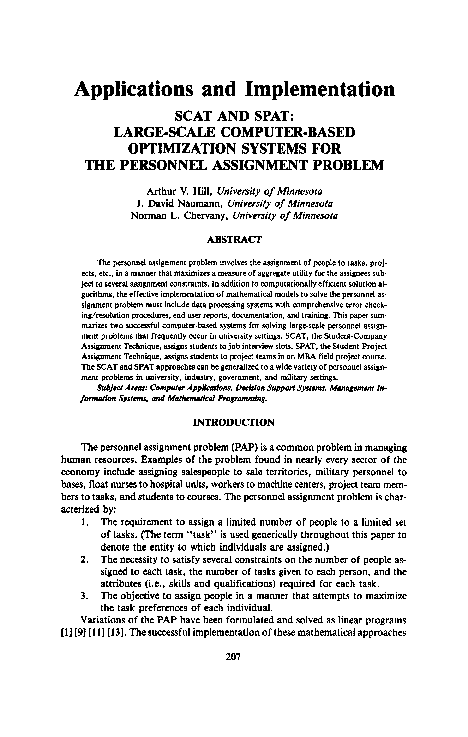 (PDF) Scat and Spat: Large-Scale Computer-Based Optimization Systems for the Personnel ...