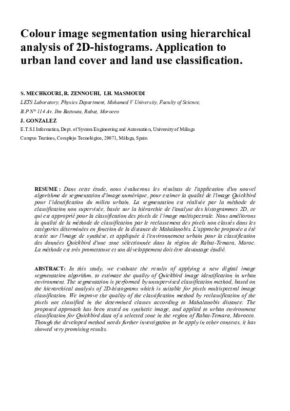 Pdf Colour Image Segmentation Using Hierarchical Analysis Of 2d Histograms Application To
