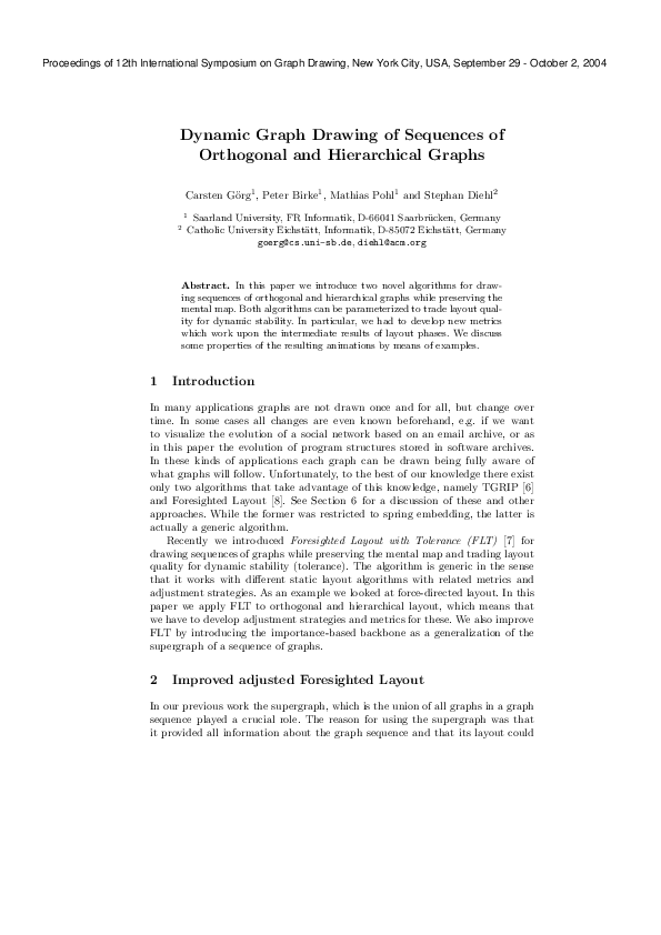 (PDF) Dynamic Graph Drawing of Sequences of Orthogonal and Hierarchical ...