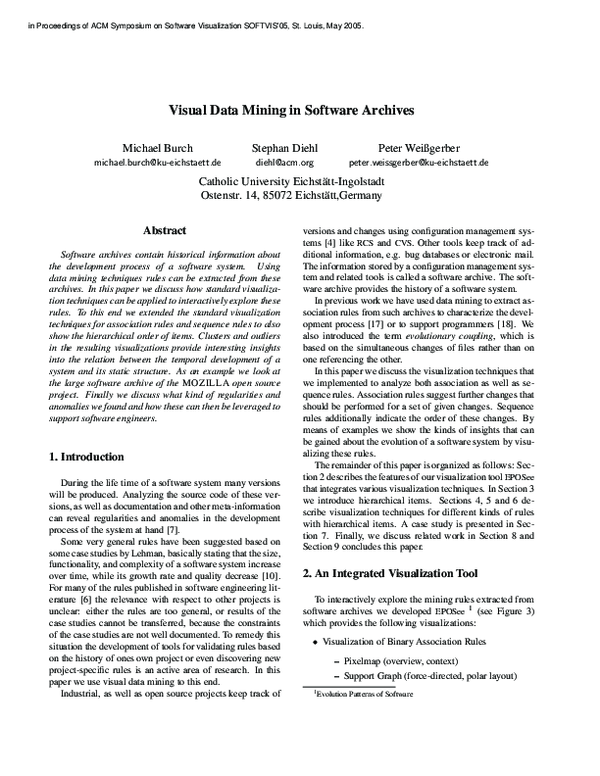 (PDF) Visual data mining in software archives