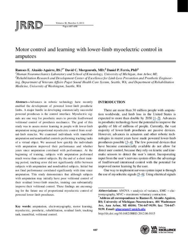 (PDF) Motor control and learning with lower-limb myoelectric control in ...