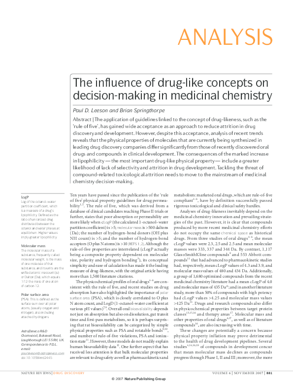 (PDF) The influence of drug-like concepts on decision-making in ...