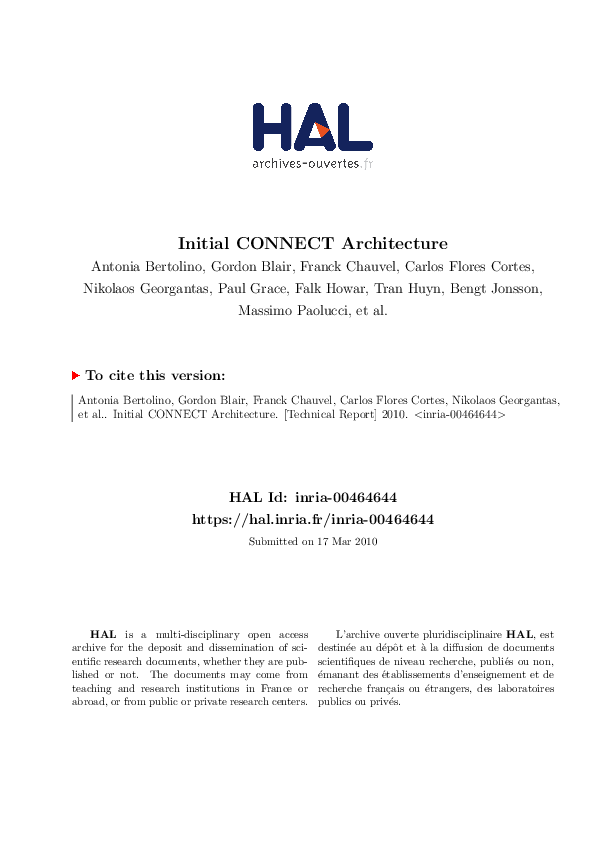 (PDF) Initial CONNECT architecture