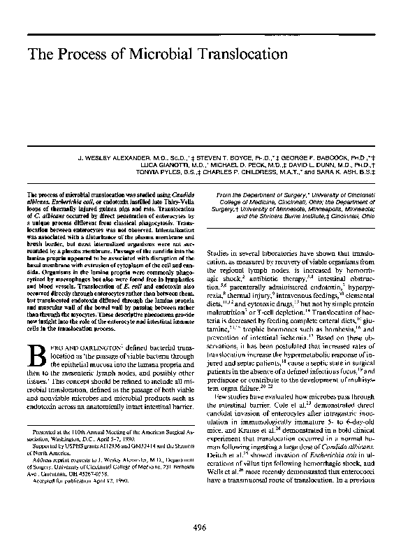 (PDF) The Process of Microbial Translocation