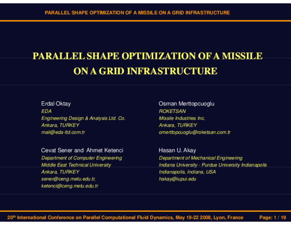 (PDF) Parallel Shape Optimization of a Missile on a Grid Infrastructure | Erdal Oktay - Academia.edu